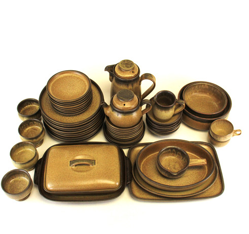 EXTENSIVE ROMANY BROWN DENBY DINNER STONEWARE. Ceramics & Porcelain ...