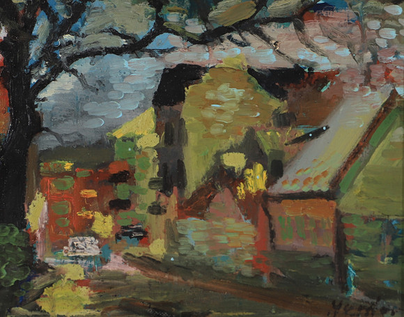 LARS HERDER. Helsingborg motif, oil on Board, signed Herder. Art - Paintings - Auctionet