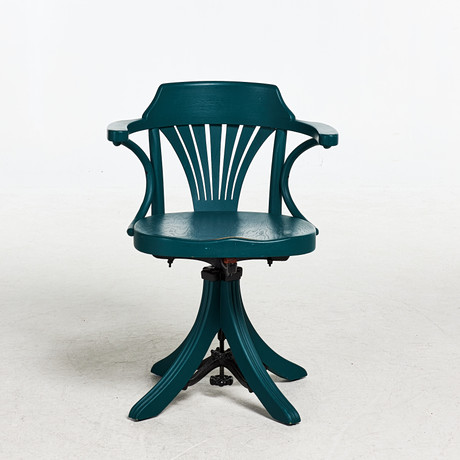 WORK CHAIR, first half of the 20th century. spinable, painted ...