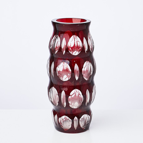 VAS, Bohemia, first half of the 20th century, red tinted glass mass ...