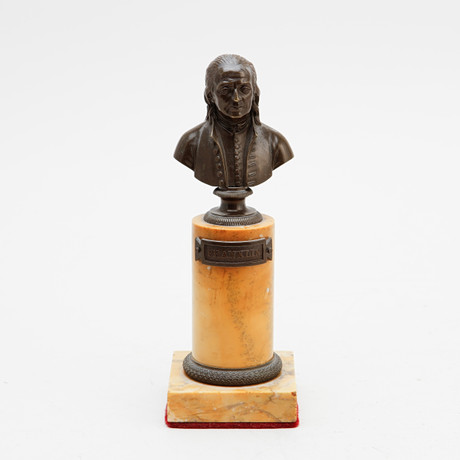 BYST, porsträtt av Franklin Roosevelt, brons samt sten, 1900-tal ...