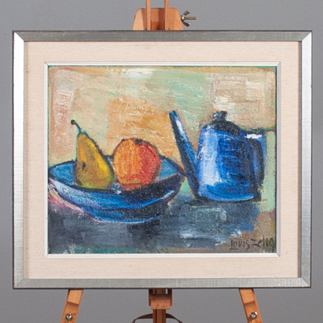 LOUIS ZELIG. Oil on canvas. Still life. Art - Paintings - Auctionet