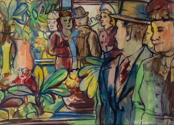 WILLY SEMM (1888-1964). I foajén. Konst - Måleri - Auctionet