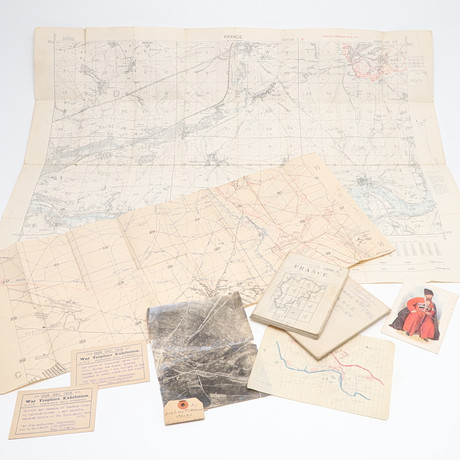 THREE FIRST WORLD WAR TRENCH MAPS AND AN AERIAL PHOTOGRAPH OF LONGUEVAL ...