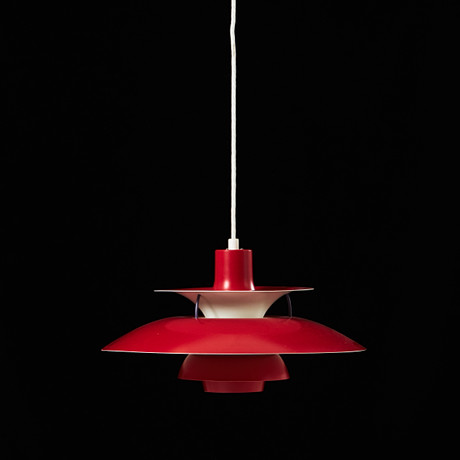 PAUL HENNINGSEN. ceiling fixture, for Louis Poulsen, "PH 5", red, blue ...