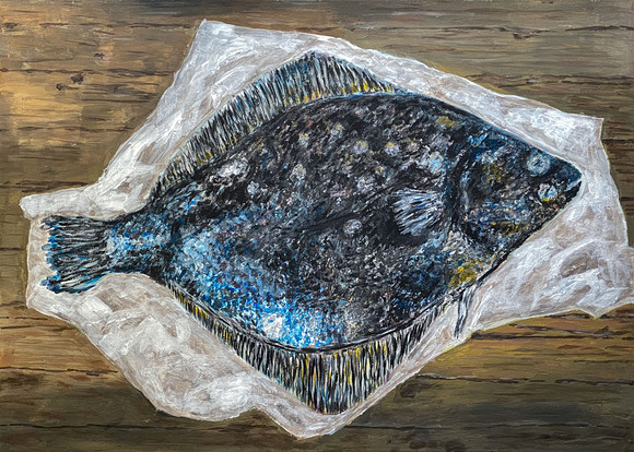 Franz SCHUMACHER. 'Piggvaren' (The Turbot), 2023, acrylic on canvas ...