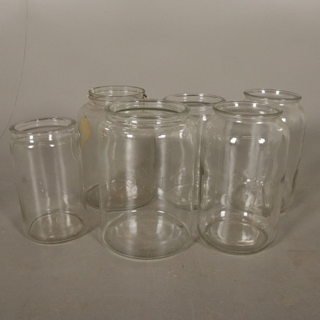 GLASBURKAR 6 st 1900-tal. Glas - Bruksglas - Auctionet