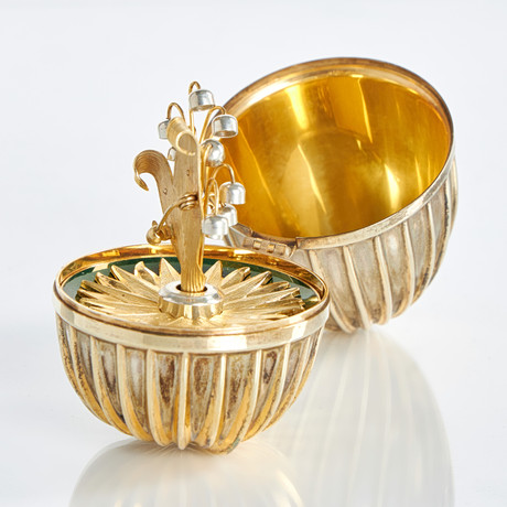 EGG and BROOCH, part gilt sterling silver, Franklin Mint, Birmingham ...