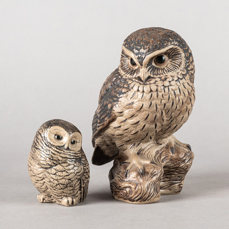BARBARA LINLEY ADAMS & JANET STONE. Two owl figurines, Poole Pottery ...