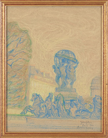 JOHN STEN (1879-1922). "Fontän" färgkrita, signerad och daterad John ...