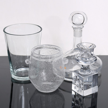 OBJETOS DE VIDRIO, 4 piezas, vidrio transparente, Orrefors/Boda. Vidrio ...