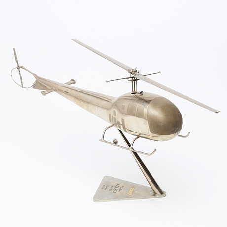 MODEL HELICOPTER, on stand, metal, Augusta Bell-47J, Ranger. Scale 1:25 ...