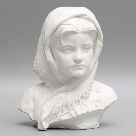 BUST, plaster sculpture, woman with shawl. Art - Sculptures & Bronzes ...
