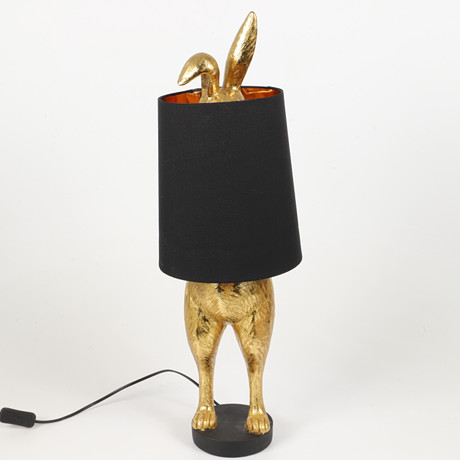 TABLE LAMP, "Hiding Bunny", gilt plastic, Werner Voss, Germany ...
