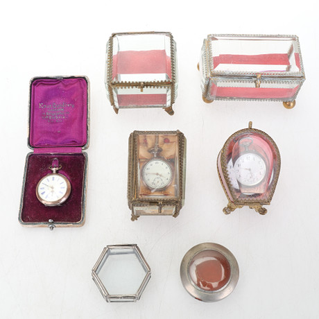 POCKET WATCH, WATCH HIDE, POCKET WATCH SET, A Collection. Clocks ...