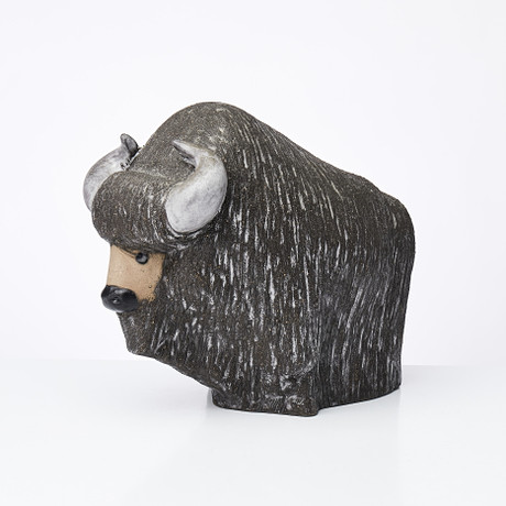 GÖRAN ANDERSSON. Figurine, ceramics, Bisonoxe, Upsala-Ekeby, 1900s ...