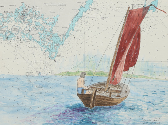 ERLING BRASK. Watercolor/mixed media, "Marcus Noer", signed, 1996. Art ...