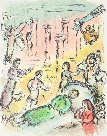 MARC CHAGALL. Efter. ”Lovers Heaven”, tryck. Konst - Grafik - Auctionet