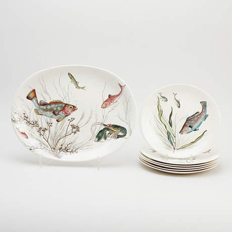 FISKSERVIS, 7 delar, porslin, Johnson Bros. Keramik & Porslin ...