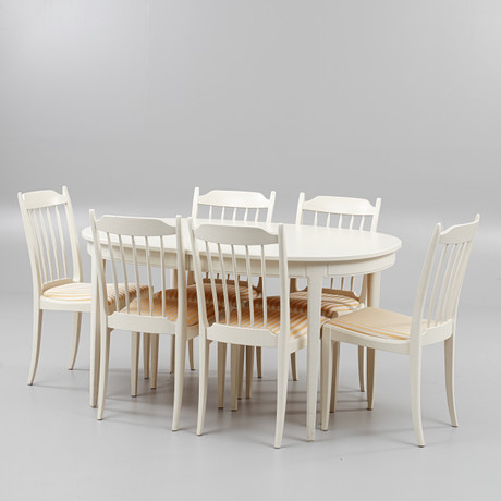CARL MALMSTEN. Dining set, 7 parts, "Herrgården" and "Nya Guldheden ...