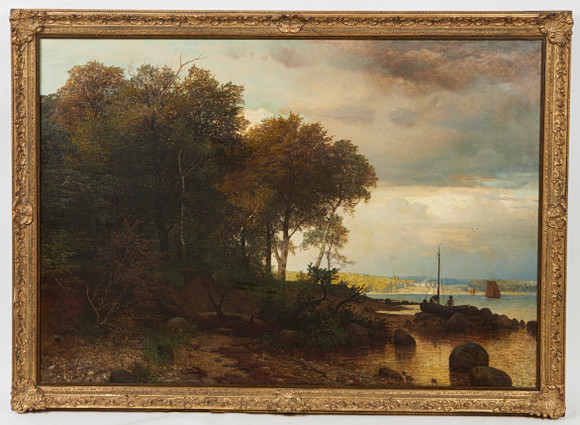 ALEXANDER EDUARD WEICHBERGER. Painting, landscape with lake, Weimar ...