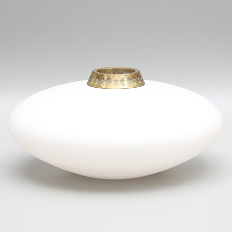 HANS BERGSTRÖM, attributed, coffered ceiling, frosted glass and brass ...