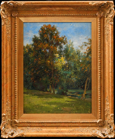 ABEL BERTRAM. "In The Woods". Oil on canvas panel, signed. Art ...
