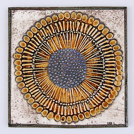 WALL RELIEF, stoneware, sunflower, Lisa Larson, Gustavsberg. Ceramics ...