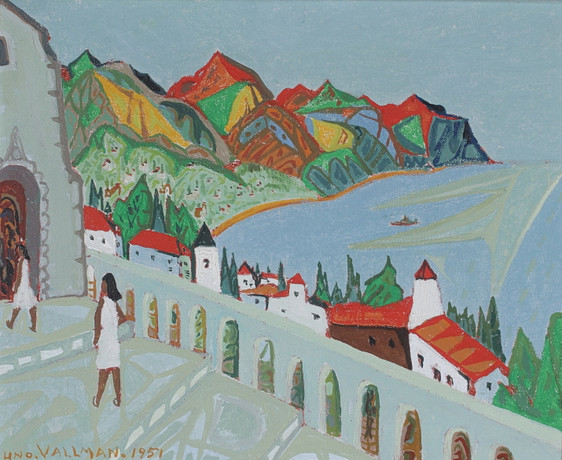 UNO WALLMAN. Southern landscape, oil on canvas, signed and dated 1951 ...