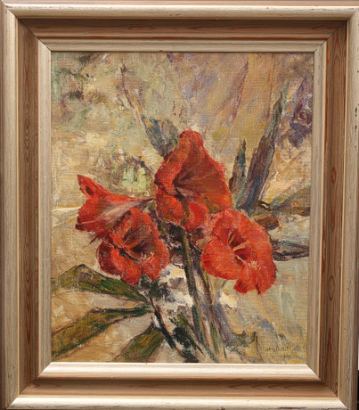 JOHAN BLADH. Olja på duk, blomsterstilleben, signerad, daterad-66 ...