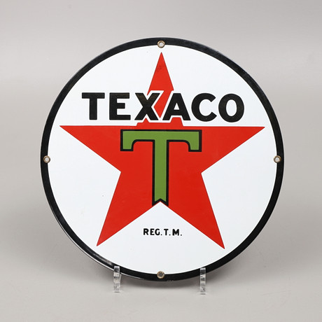 EMALJSKYLT, Texaco, 1900-talets andra hälft. Övrigt - Övrigt - Auctionet