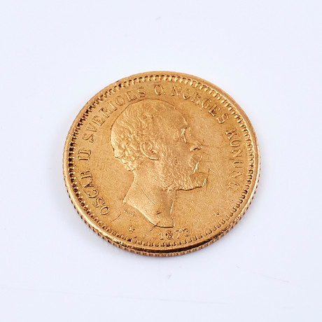 GOLD COIN, 10 kroner, 21.6k gold, Oscar II, 1873. Coins, Medals ...