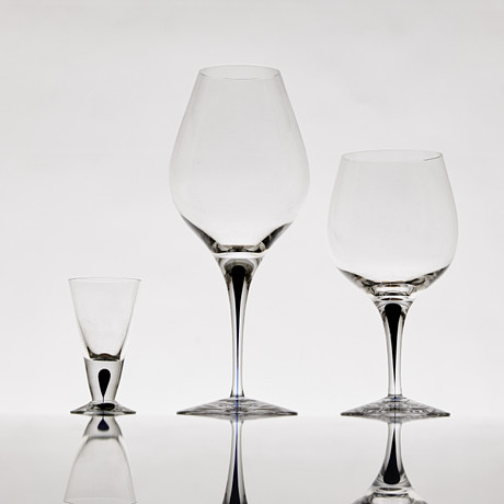 ERIKA LAGERBIELKE. Glassware parts, 16 parts, "Intermezzo", Orrefors ...