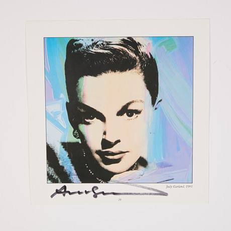ANDY WARHOL. After. "Judy Garland", page from catalogue, Hong Kong ...