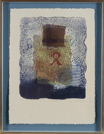 DAVID DODSWORTH. "Cyphees #III", color lithograph, signed and numbered ...