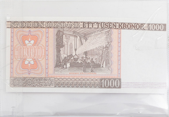 SEDEL, ettusen kronor, 1984. Mynt, Medaljer & Frimärken - Mynt - Auctionet