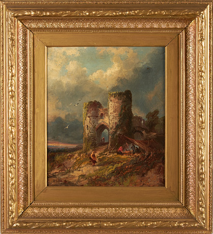 JOHN WESTALL. (Great Britain, active 1873-1893). Borgruin signed, oil ...