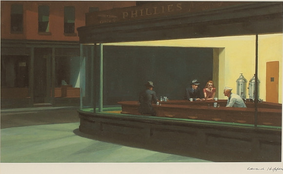 EDWARD HOPPER. After, lithographic print, "Nighthawks", numbered 60/150 ...