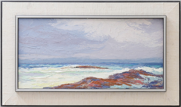 BIRGER WELANDER. "Bränningar", Olja på pannå, signerad. Konst - Måleri ...