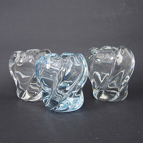 VASER, 3 pieces, Edvin Öhrström, Orrefors. Glass - Other - Auctionet