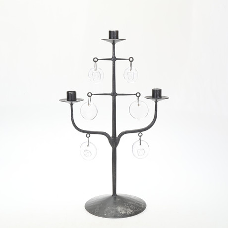 ERIK HÖGLUND. kandelaber för 3 ljus, Boda, 1900-talets andra hälft ...