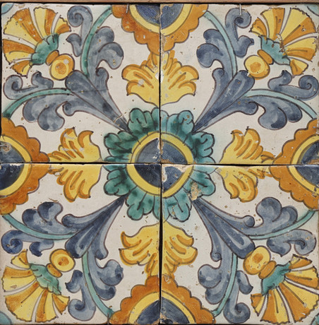 Panel with four Catalan tiles, late 17th Century. Ceramics & Porcelain ...