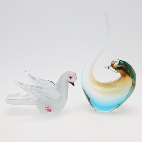 FIGURINER, 2 st. glaskonst, FM Ronneby. Glas - Konstglas - Auctionet