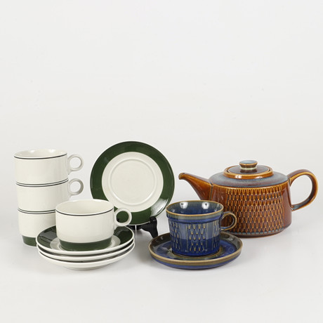 TEA SET PARTS, 11 pieces, "Taffel", Olle Alberius, Rörstrand and Söholm ...