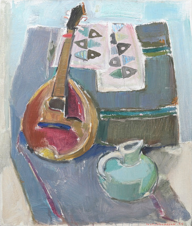 IVAR JOHANSSON (1897-1957). Composition with mandolin, oil on canvas ...