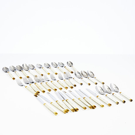 CUTLERY SET, Melron, France, 36 pieces, brass fittings. Miscellaneous ...