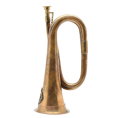TRUMPET, copper, marked Stern Australian University Regiment, with ...