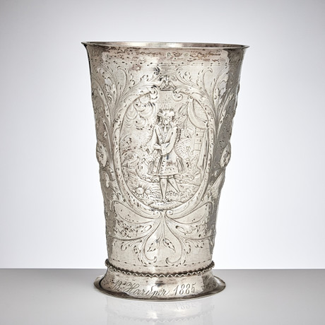 JOHANN ROHDE II. A Danzig early 18th century silver beaker, mark of ...