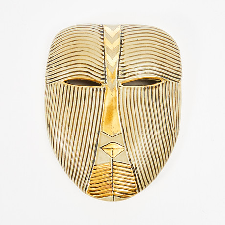 LISA LARSON. mask, glazed stoneware, Gustavsberg, signed Lisa L. K ...