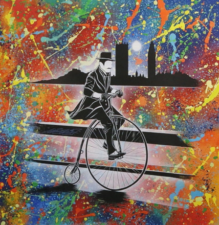 ADAM ALGOTSSON/APPEAR37. "The high-wheeler". Color lithography. Signed ...